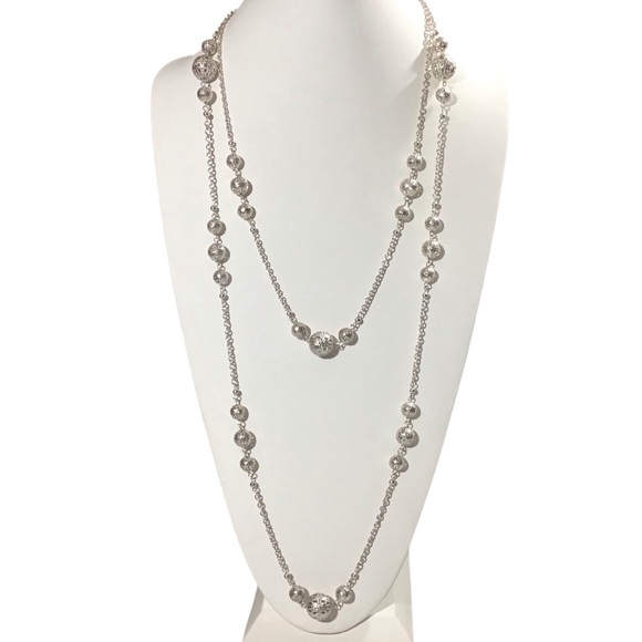 Claire's | Jewelry | Claires Layered Necklace Silver Tone Beaded ...
